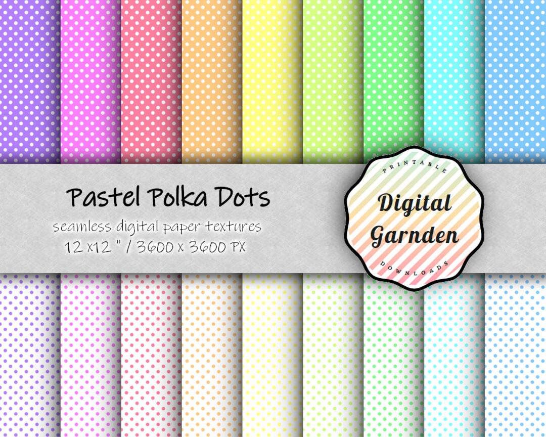 Pastel Polka Dots Patterned Digital Paper, Craft Paper, Scrapbook Paper ...