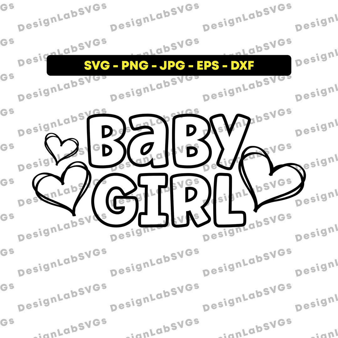 Baby Girl Outline/stencil - Instant Digital Download - SVG, PNG, DXF ...