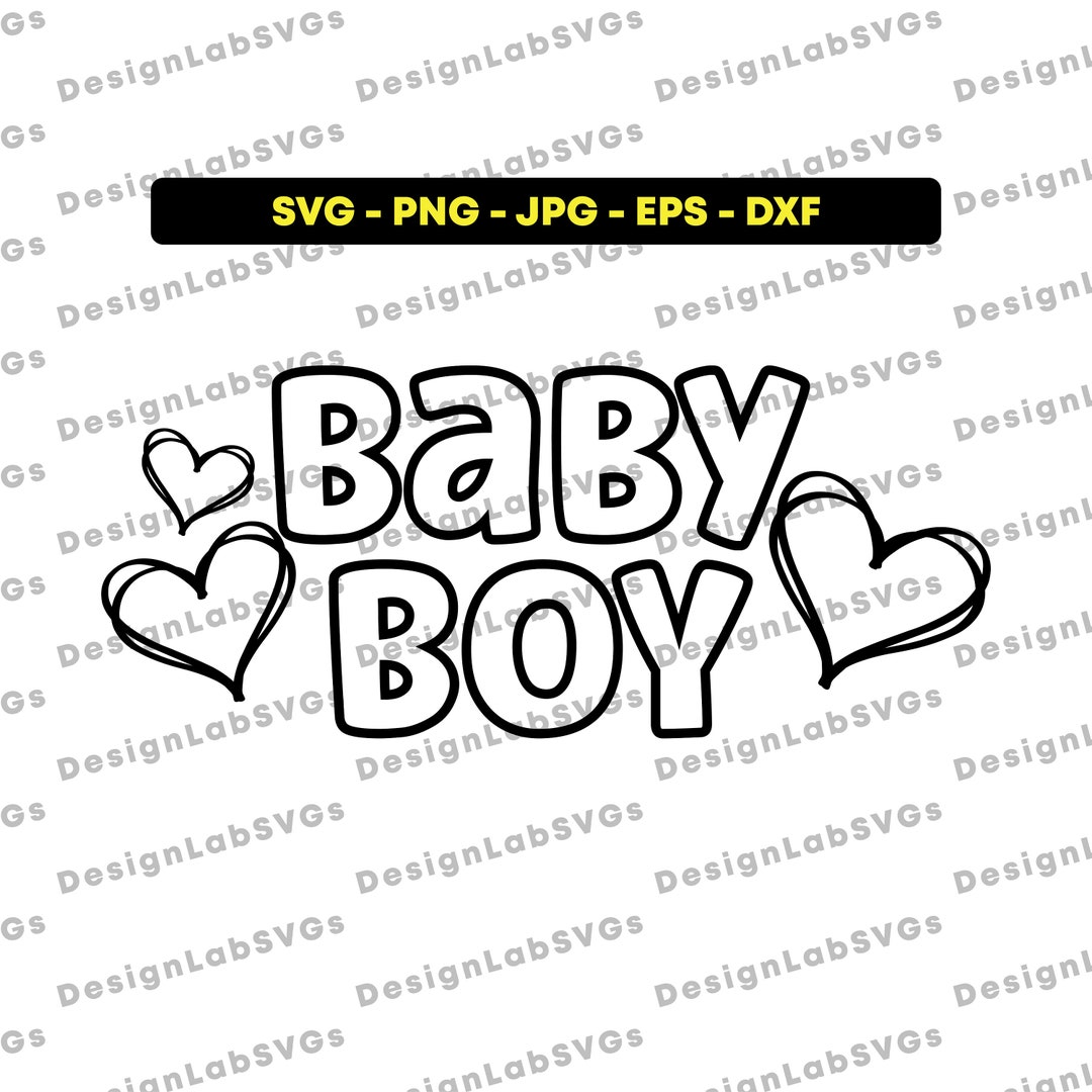 Baby Boy Outline/stencil - Instant Digital Download - SVG, PNG, DXF, Eps, Jpg - Suitable for ...