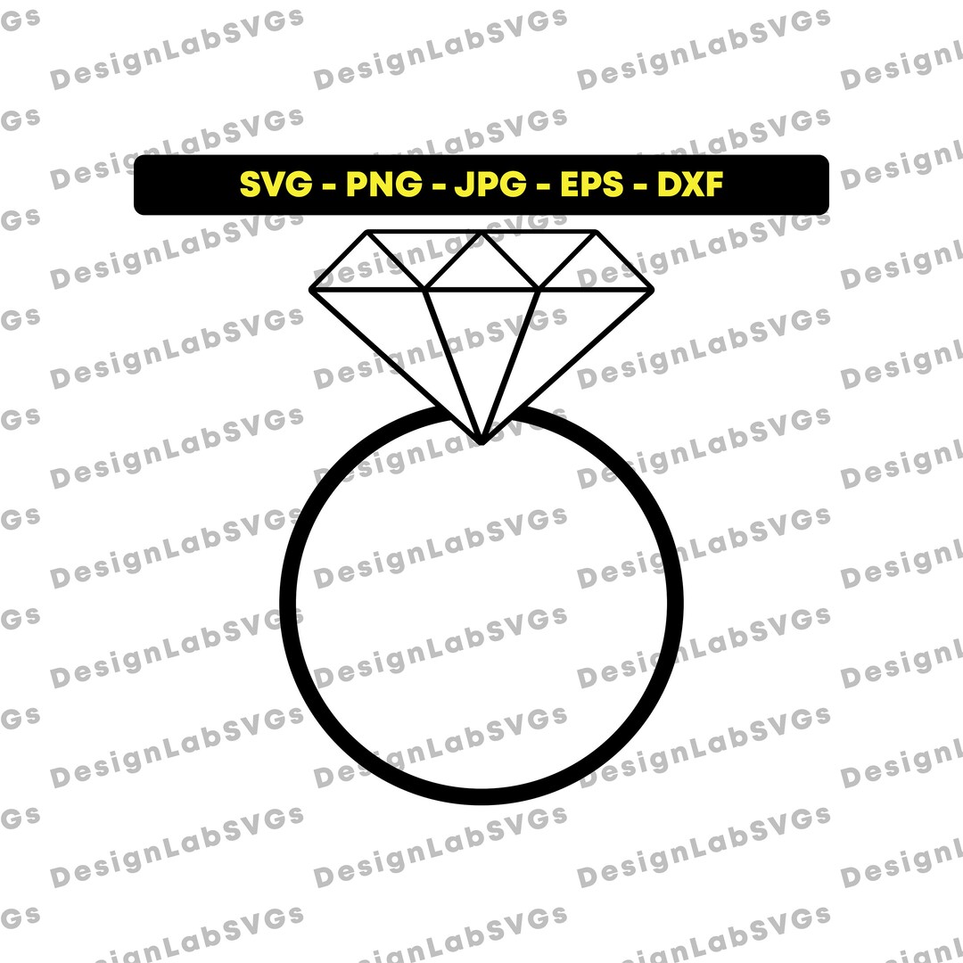 Diamond Ring Instant Digital Download SVG, PNG, DXF, Eps, Jpg Suitable ...