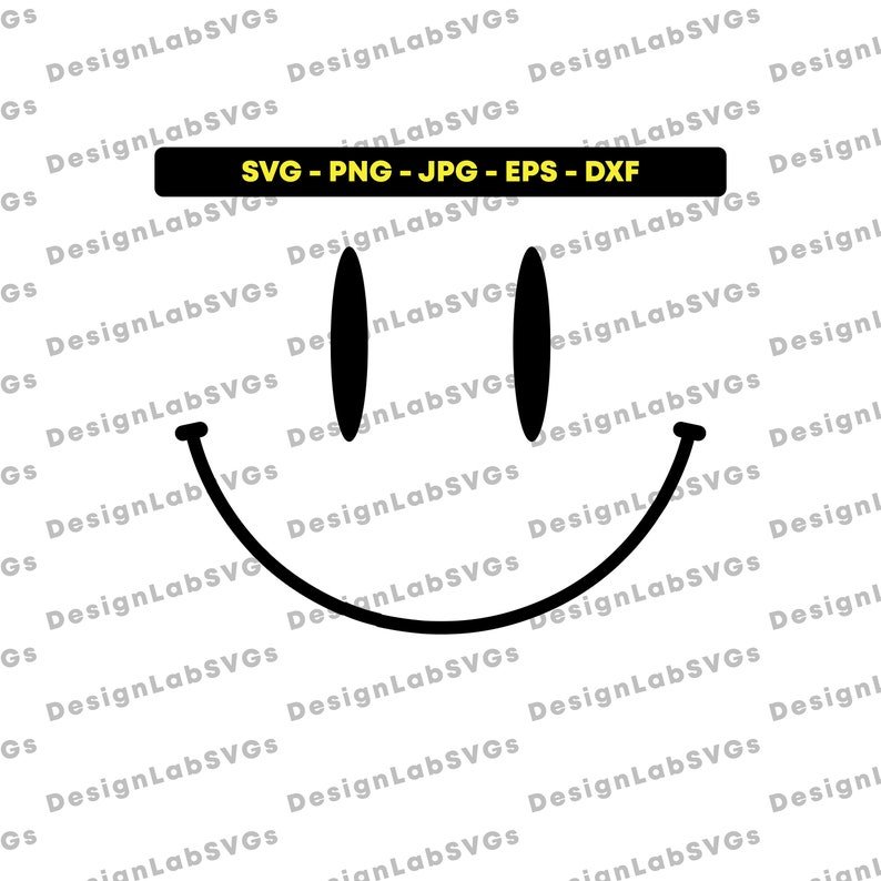 Smiley Face - Instant Digital Download - SVG, PNG, DXF, Eps, Jpg ...