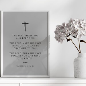 Numbers 6:24-26 Printable Bible Verse Wall Art Inspirational Christian ...
