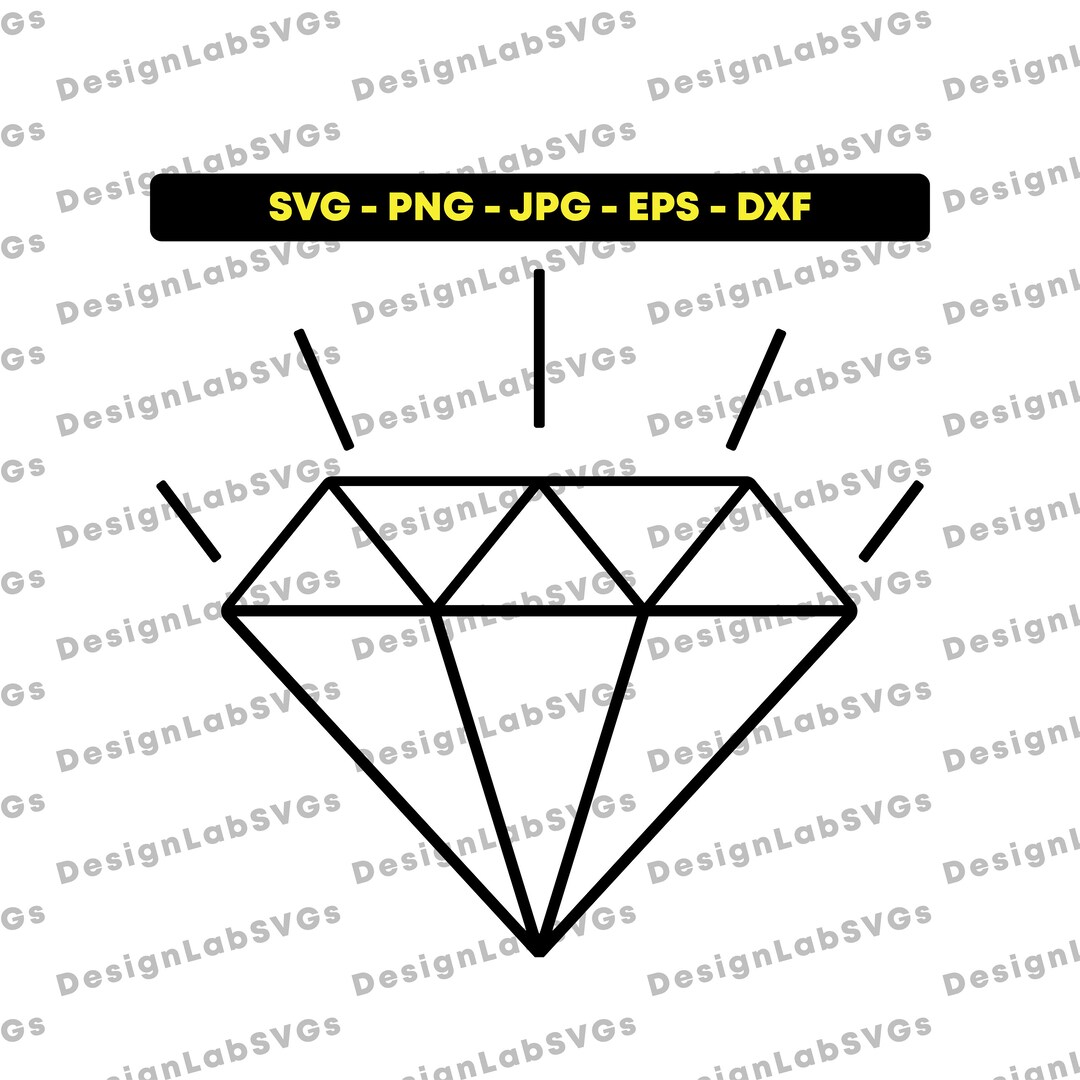 Diamond - Instant Digital Download - SVG, PNG, DXF, Eps, Jpg - Suitable ...