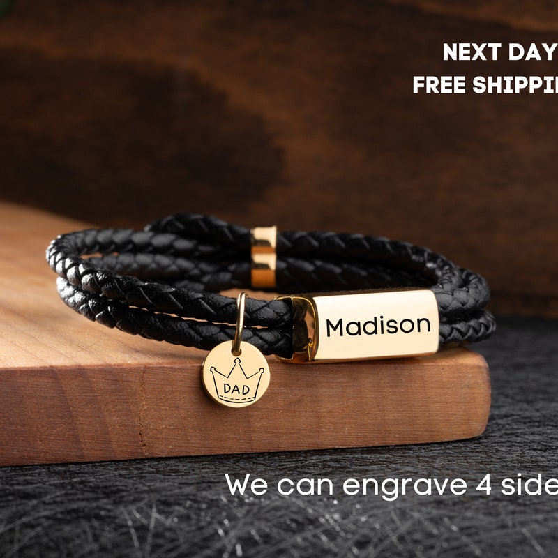 Mens Engraved Names Bracelet - Etsy