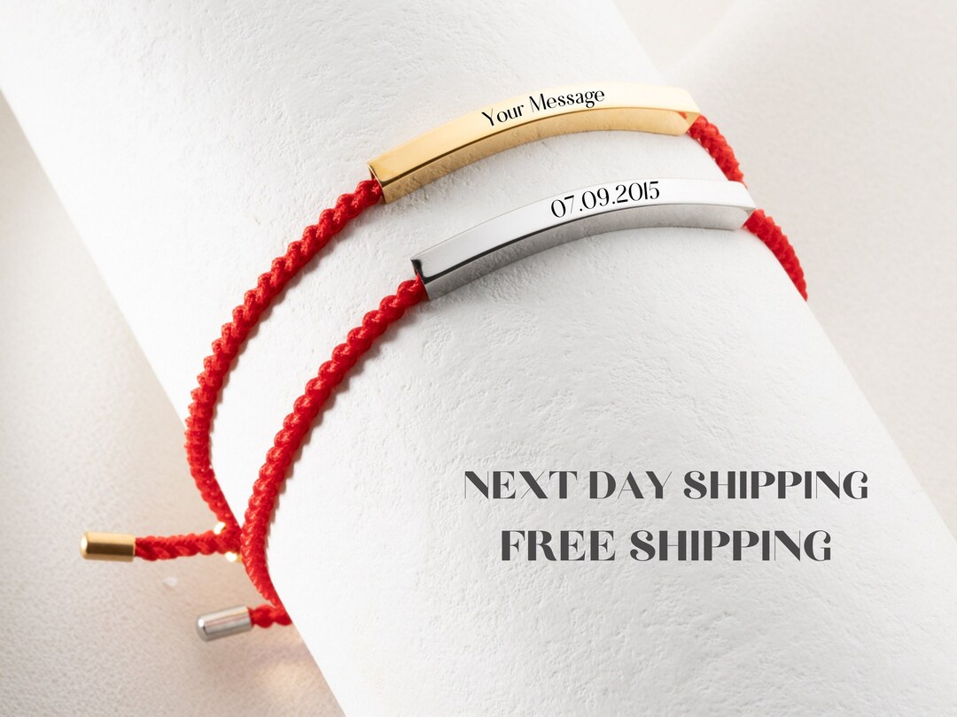 Custom Engraved Friendship Matching Bracelet, Christmas Gift for ...