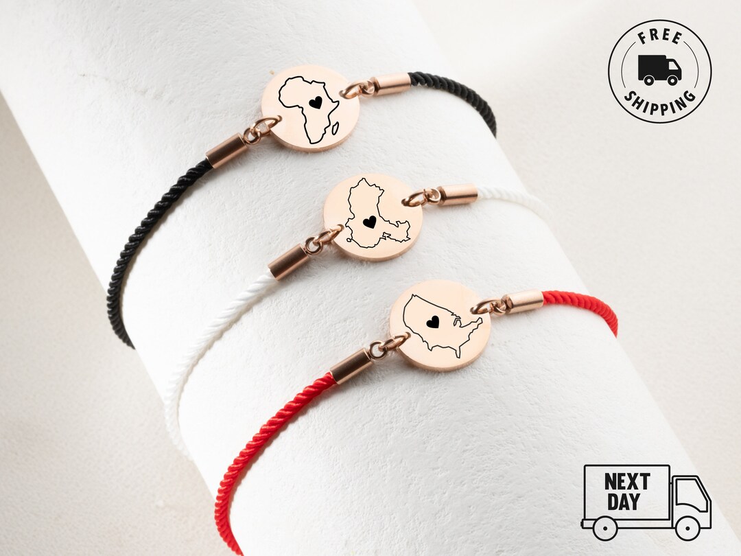 Long Distance Friendship Matching Bracelet Personalized Jewelry, Custom ...