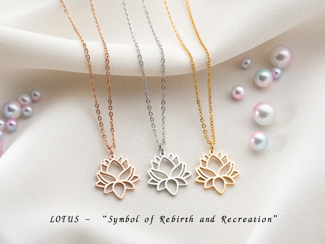 Dainty Lotus Flower Necklace, Spiritual Necklace Women | 14K Gold Lotus ...