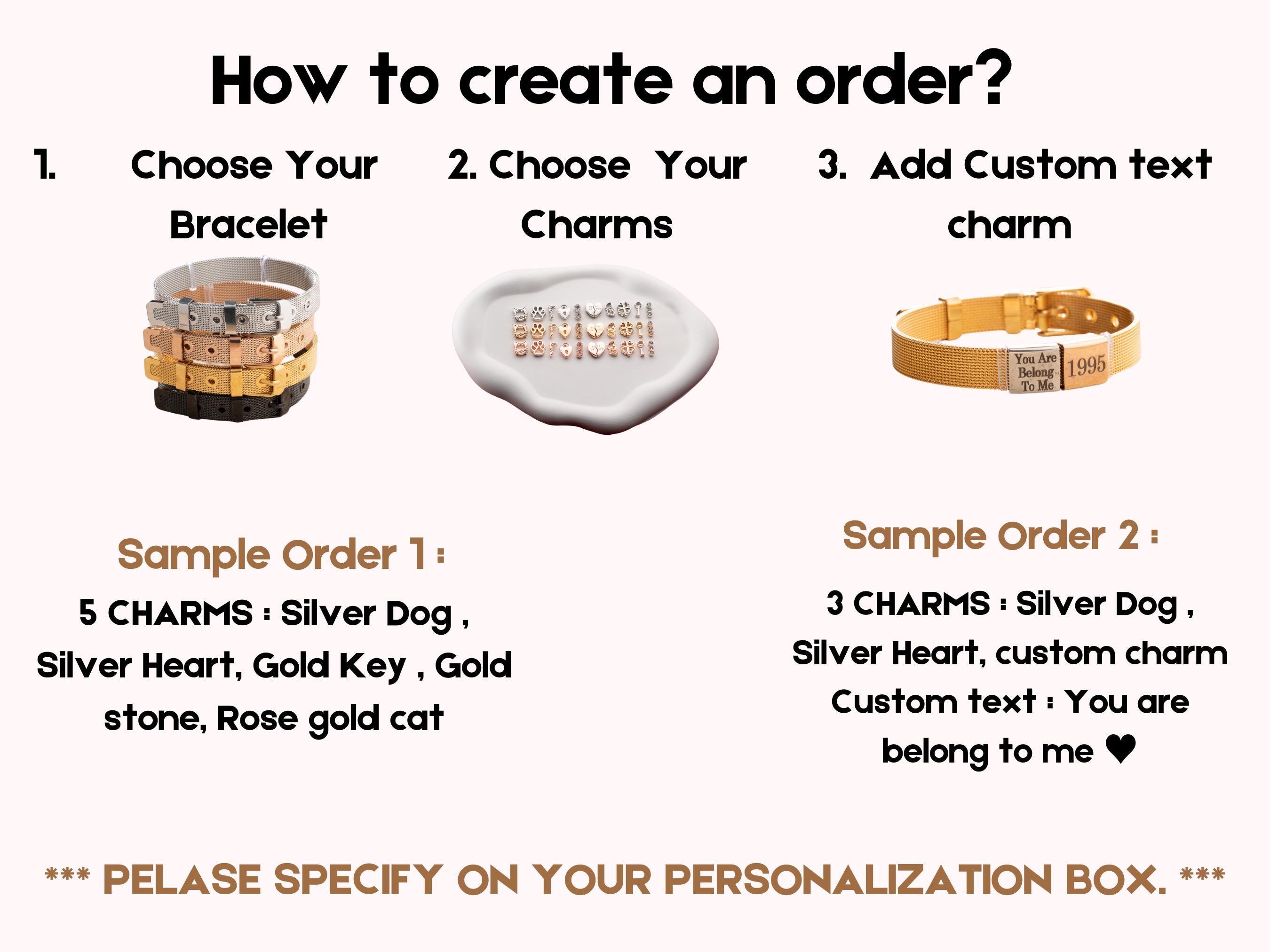 Custom Message Text Charm Bracelet , Design Your Own Charm Bracelet ...