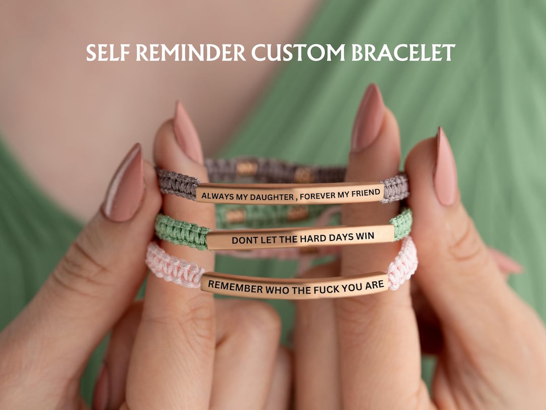 Custom Self-reminder Friendship Bracelet, Personalized Matching ...