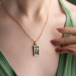 Gold Tarot Card Necklace, Sun Star Moon Magician Pendant Necklace ...