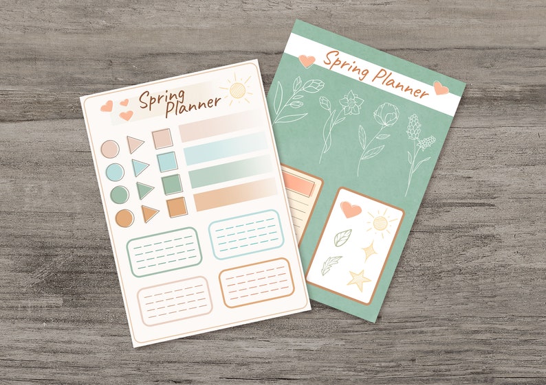 Spring Flowers Planner Printable Spring Flower Bundle Flowers Note ...