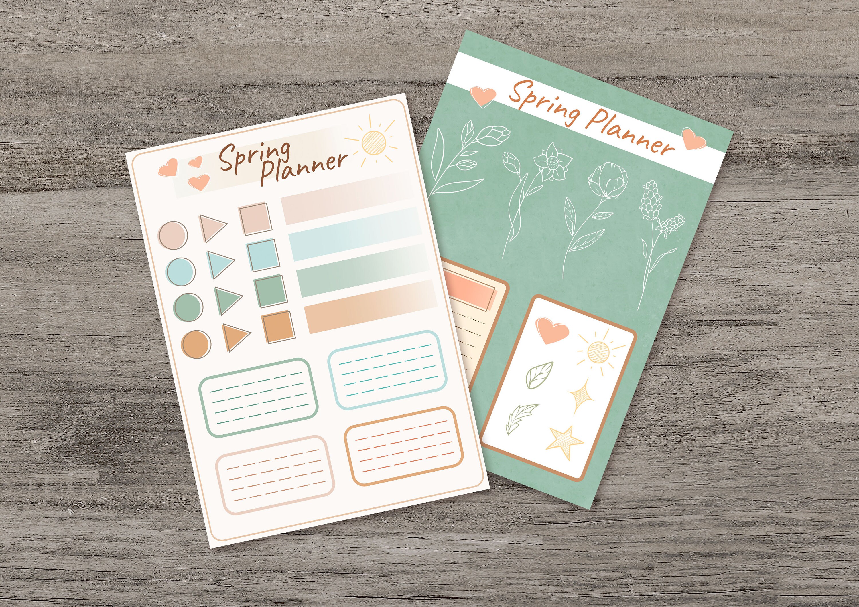 Spring Flowers Planner Printable Spring Flower Bundle Flowers Note ...