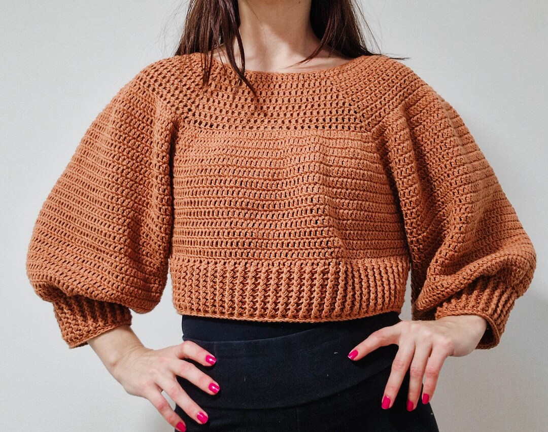 Double Crochet Crop Raglan Sweater Pattern | PDF Download | Youtube ...