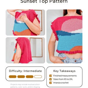 Sunset Top Crochet Pattern | PDF Download | DIY Fashion | Summer and ...