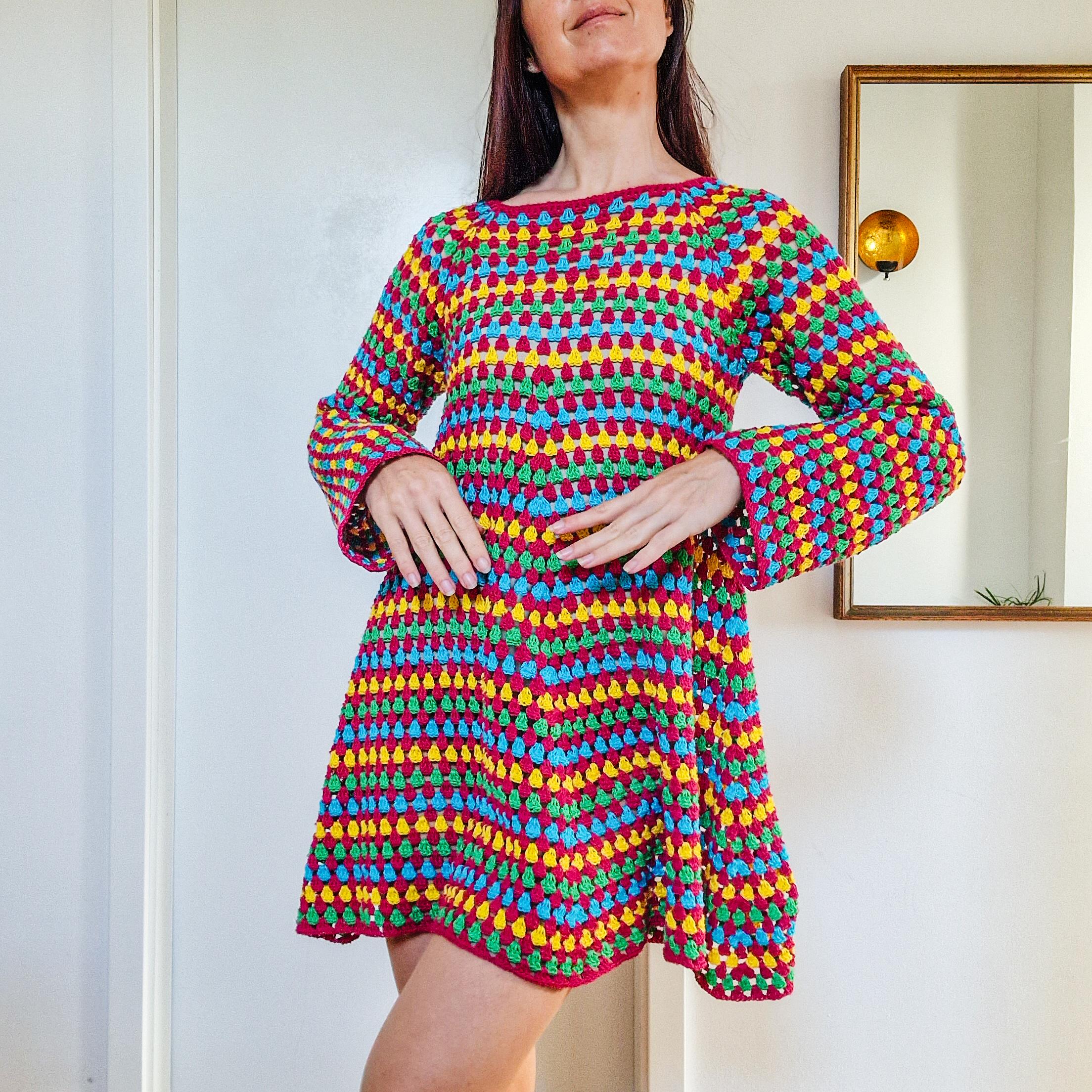 Granny Groove Dress Crochet Pattern: Raglan Bell Shape (PDF Pattern ...