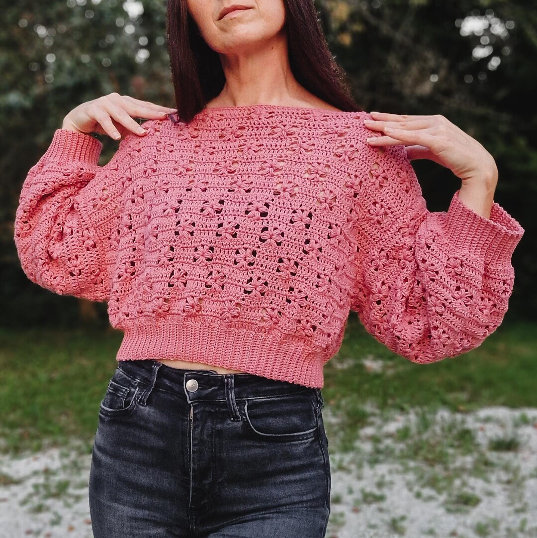 Flower Bloom Crochet Sweater Pattern | Puff Stitch, Beginner Friendly ...
