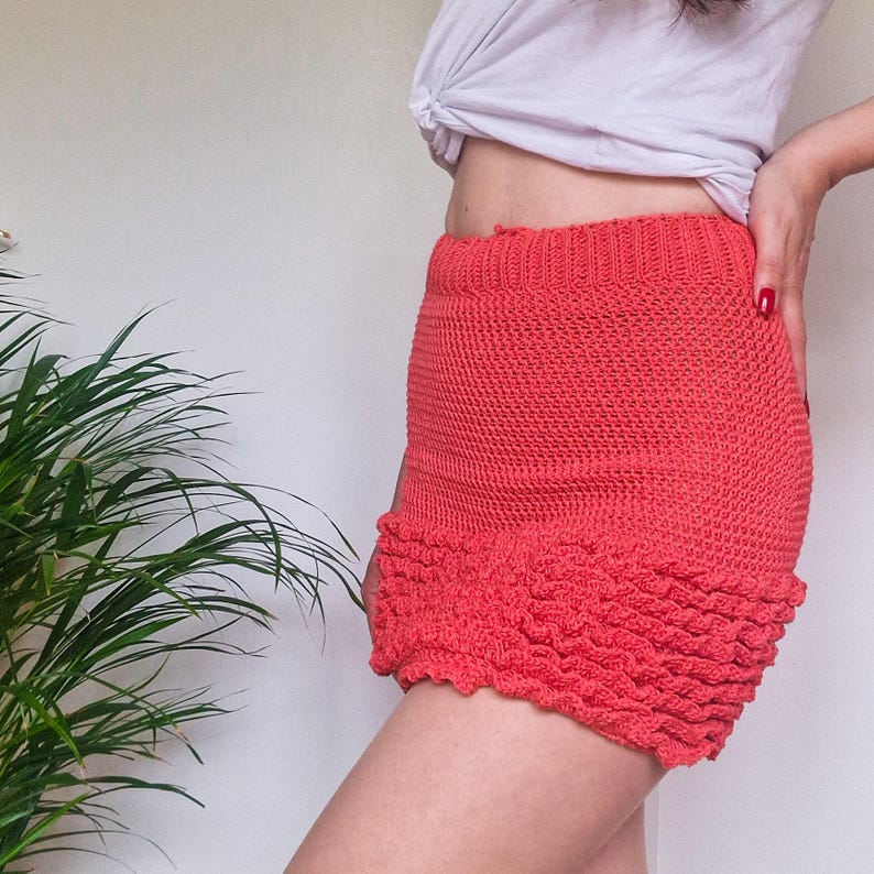 Ruffle Mini Skirt Crochet Pattern: Adjustable Waist (PDF Download ...