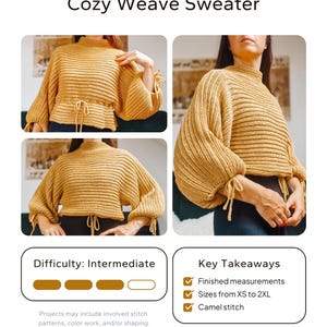 Cozy Weave Sweater Crochet Pattern | PDF Download | Sizes XS-2XL | DIY ...