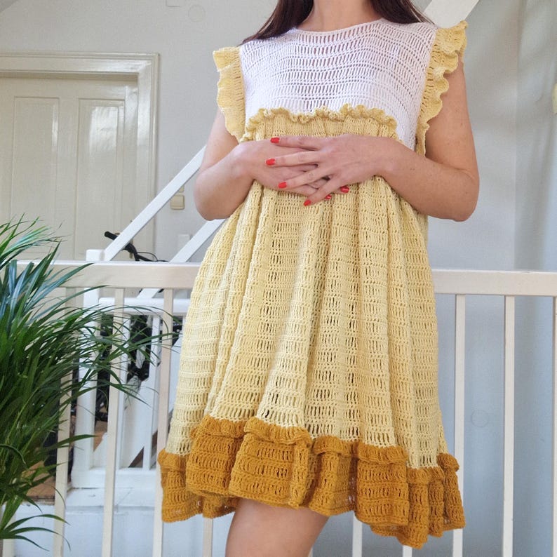 Crochet Sundance Dress Pattern: Ruffle Tunic, XS-2XL (PDF Download ...