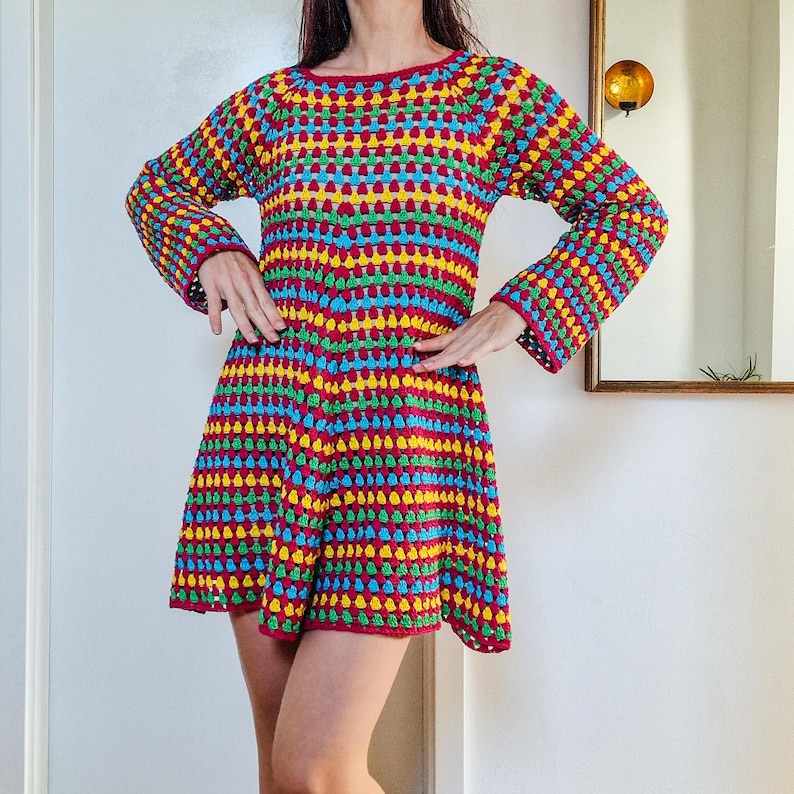 Granny Groove Dress Crochet Pattern: Raglan Bell Shape (PDF Pattern ...