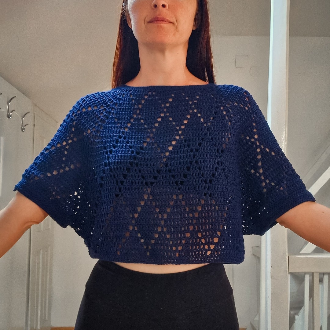 Diamond Breeze Crochet Crop Top Pattern: Oversized DIY Fashion (PDF ...