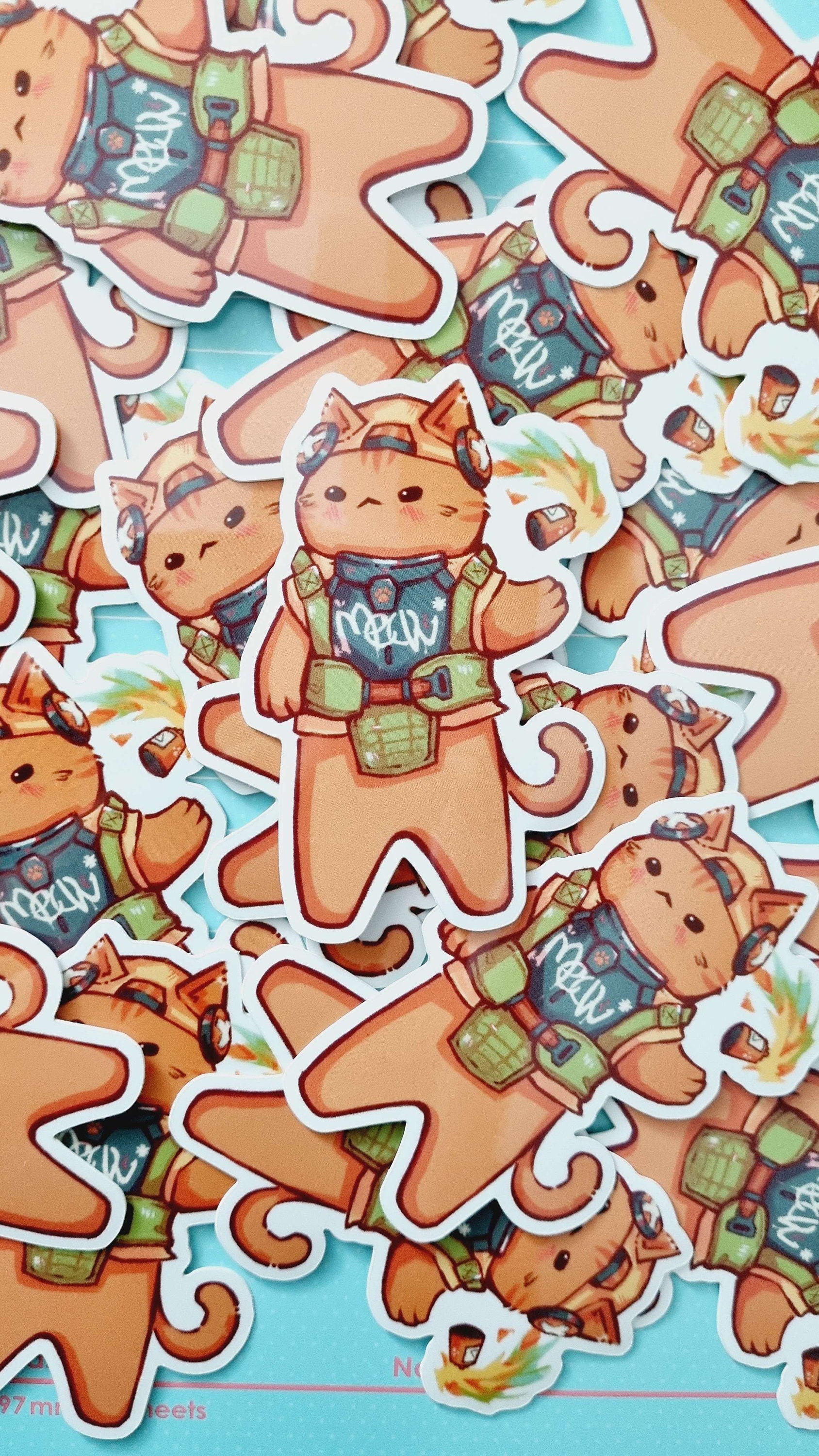 Raze Valorant Inspired Cat Die-cut Sticker | Cat Vinyl Sticker - Cat ...