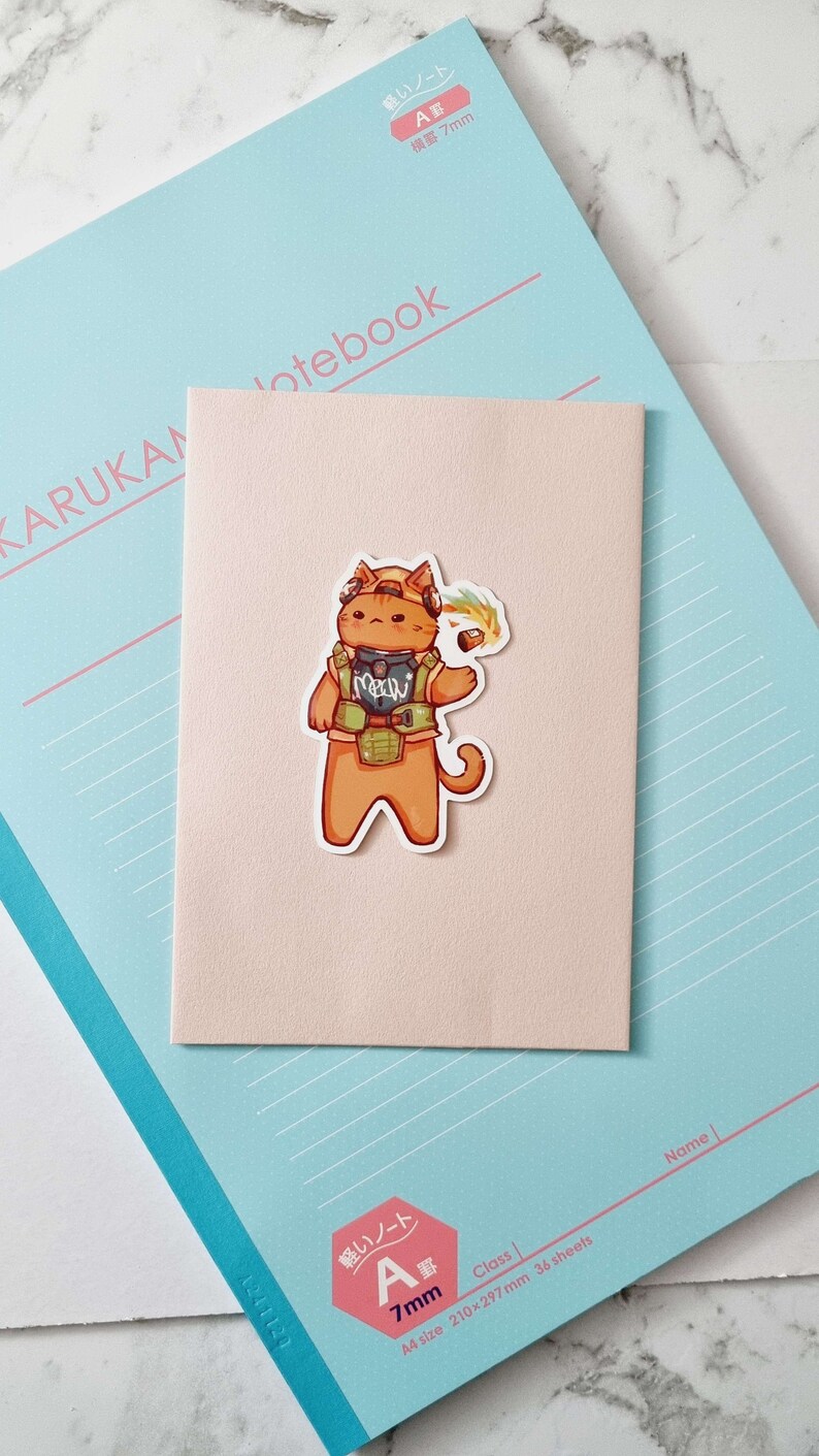 Raze Valorant Inspired Cat Die-cut Sticker Cat Vinyl Sticker - Etsy