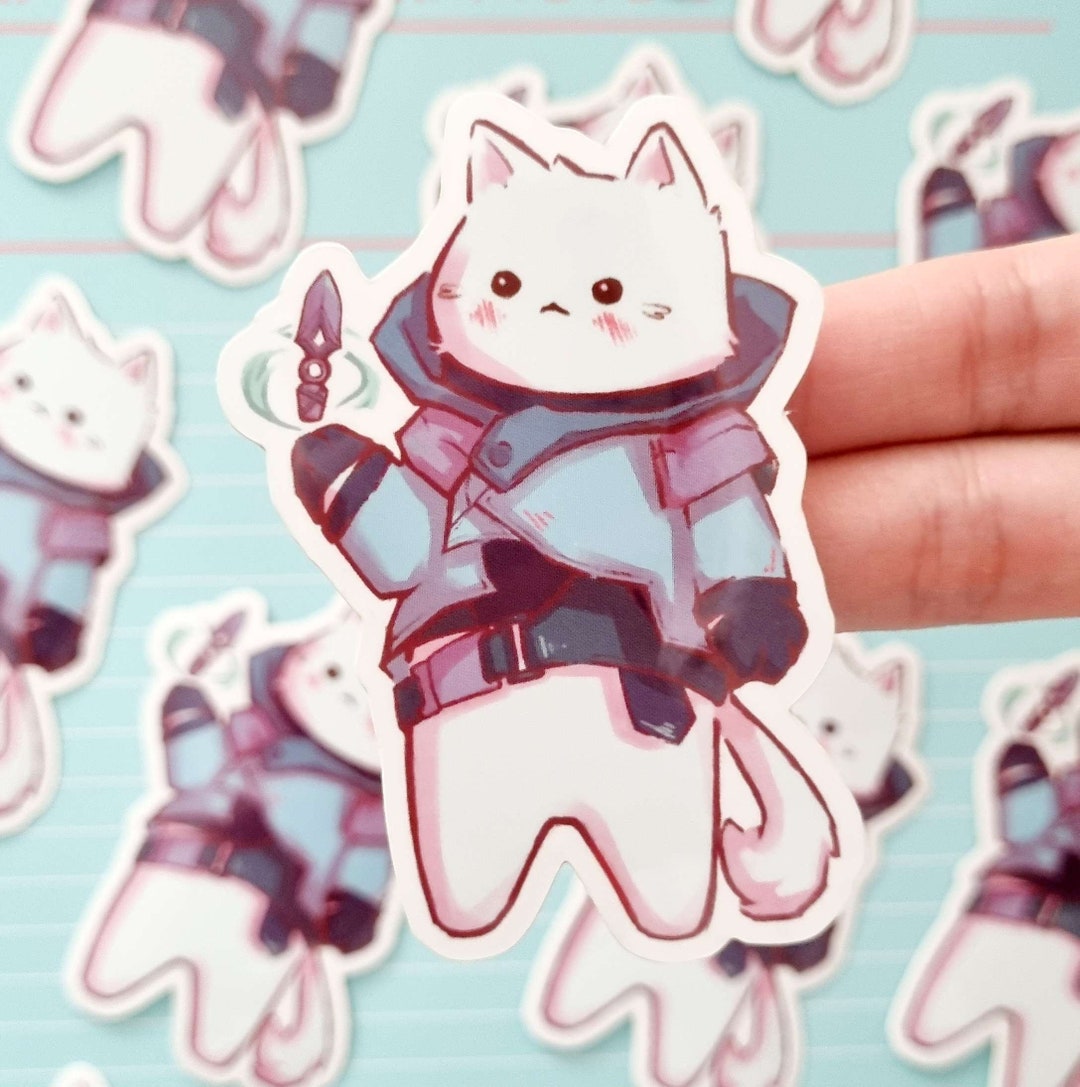 Jett Valorant Inspired Cat Die-cut Sticker Cat Vinyl Sticker Cat Decal ...