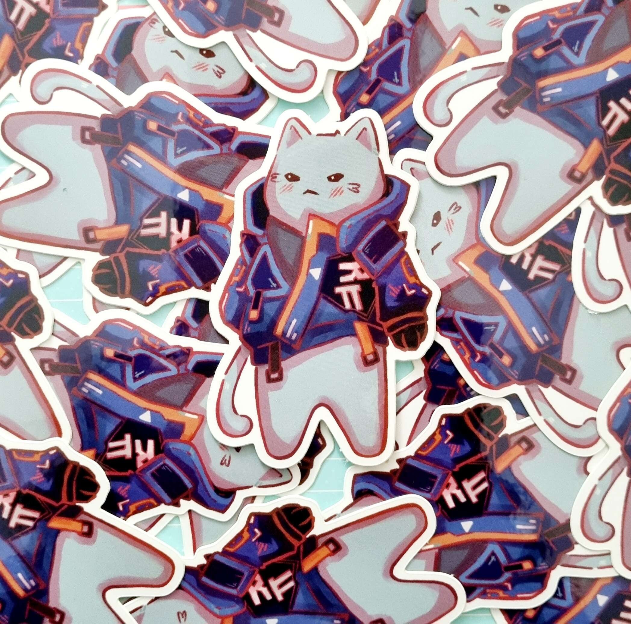 Yoru Valorant Inspired Cat Die-cut Sticker Cat Vinyl Sticker Cat Decal ...