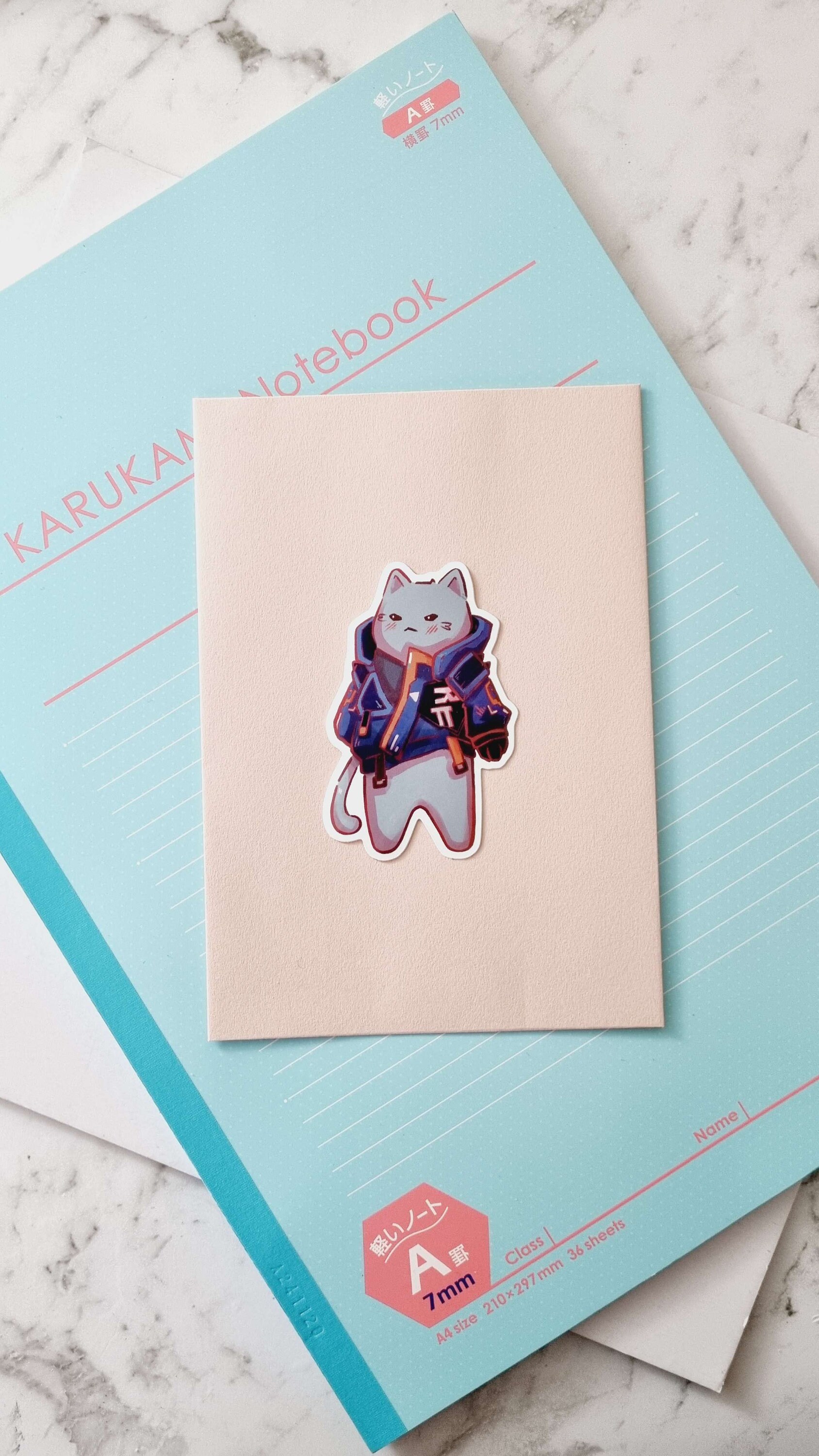 Yoru Valorant Inspired Cat Die-cut Sticker Cat Vinyl Sticker Cat Decal ...