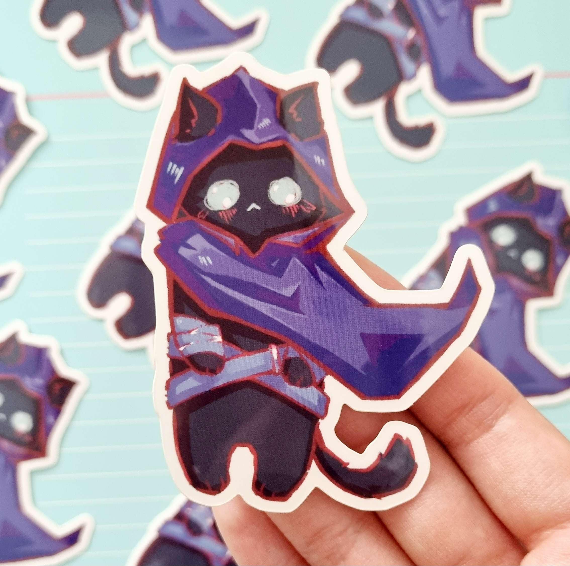 Omen Valorant Inspired Cat Die-cut Sticker | Cat Vinyl Sticker - Cat ...