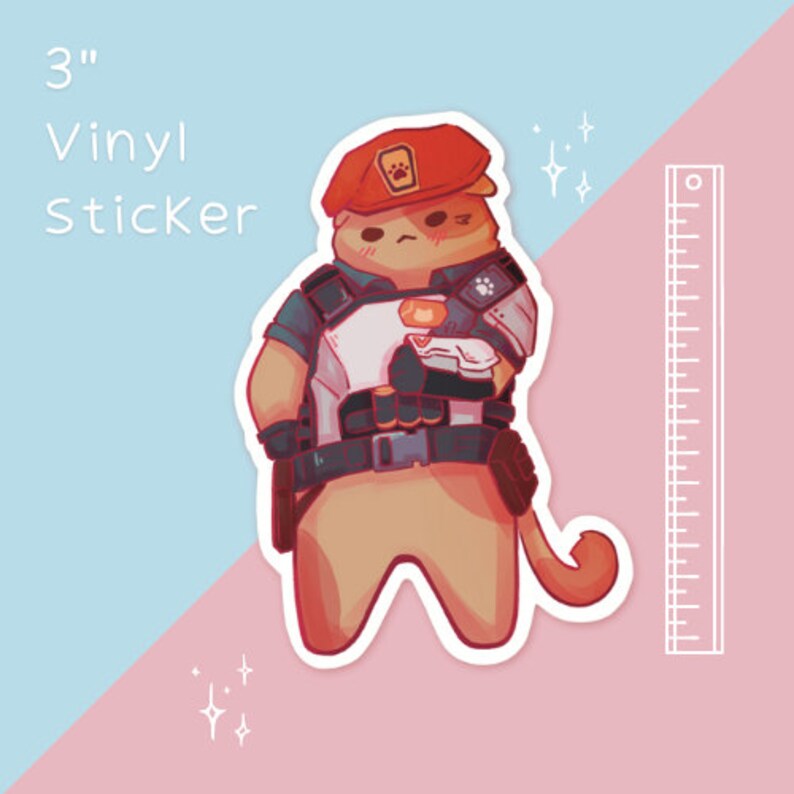 Brimstone Valorant Inspired Cat Die-cut Sticker Cat Vinyl Sticker Cat ...