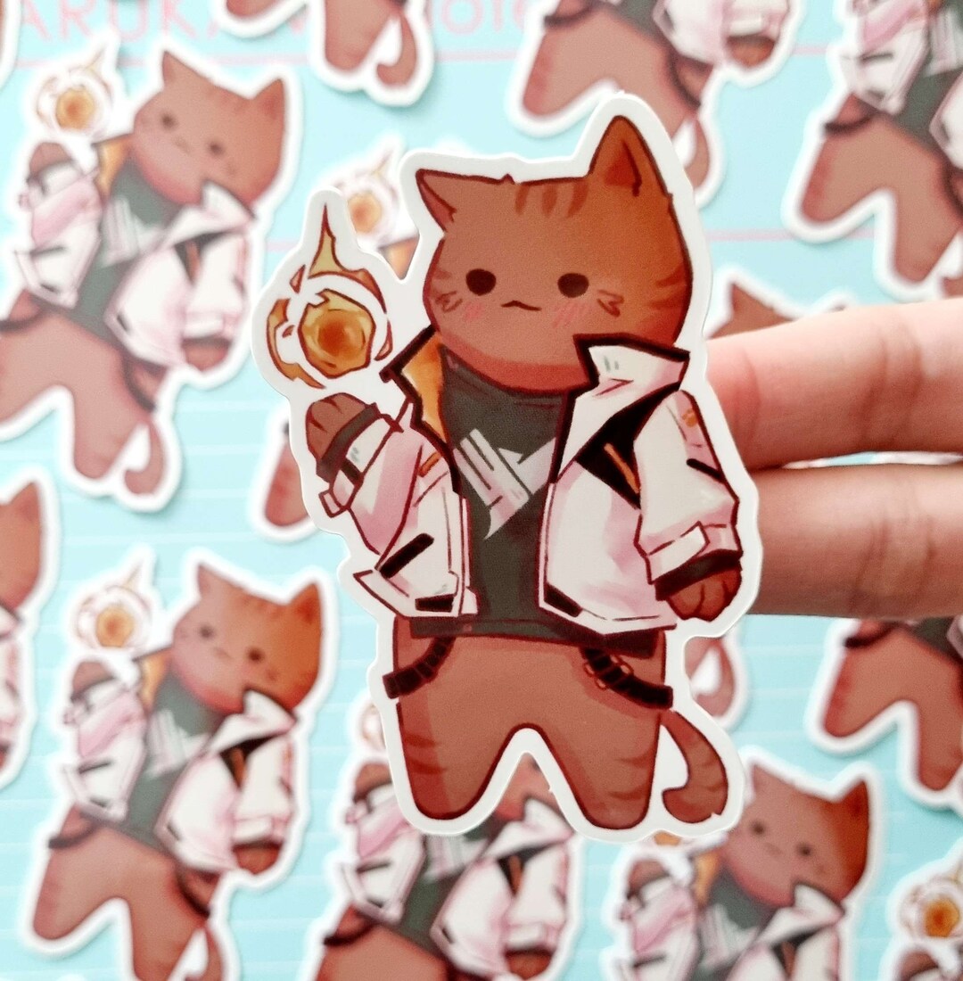 Phoenix Valorant Inspired Cat Die-cut Sticker | Cat Vinyl Sticker - Cat ...