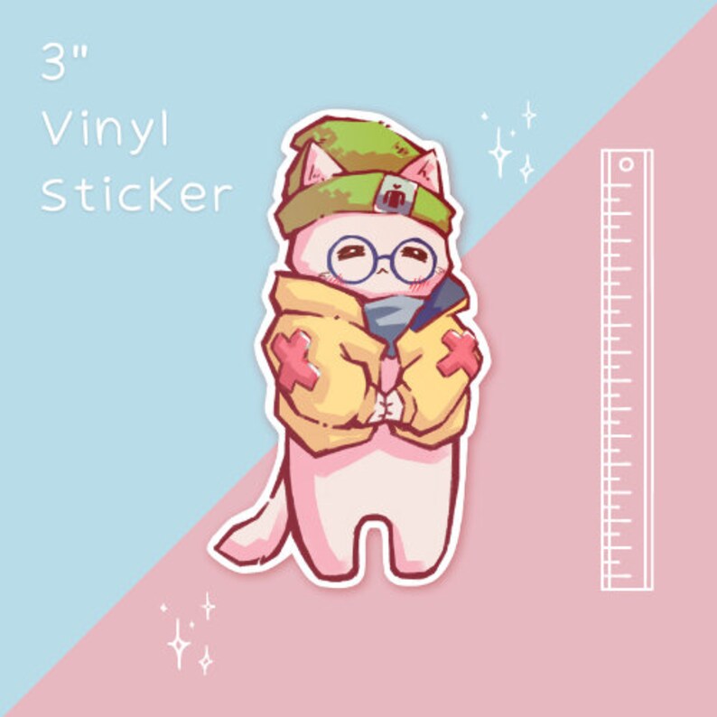 Killjoy Valorant Inspired Cat Die-cut Sticker Cat Vinyl Sticker Cat ...