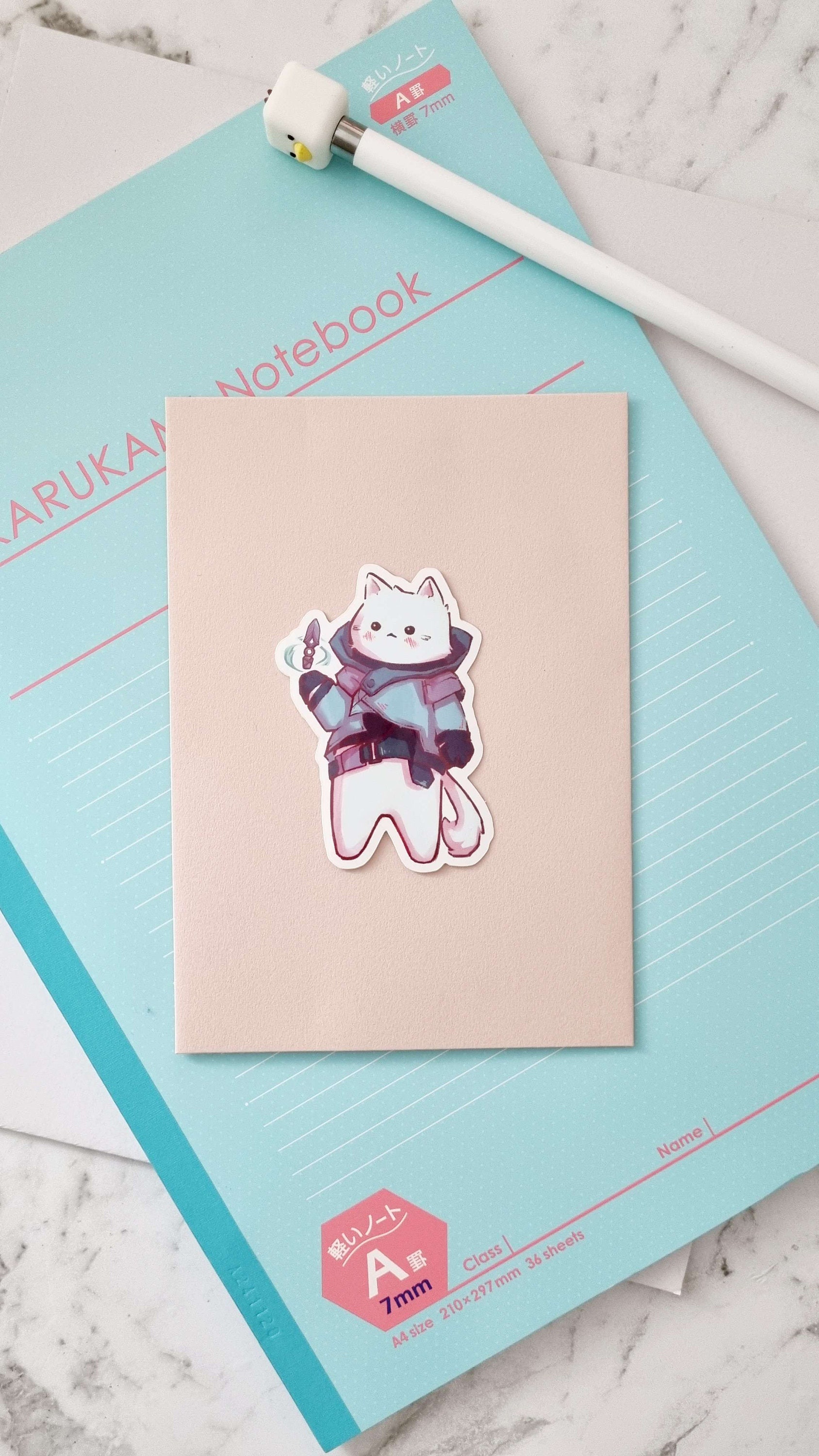 Jett Valorant Inspired Cat Die-cut Sticker Cat Vinyl Sticker Cat Decal ...