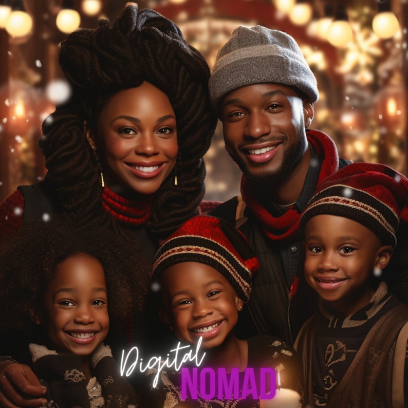 Black Family Portrait With Candlelight - Holiday - Black Family - Black ...