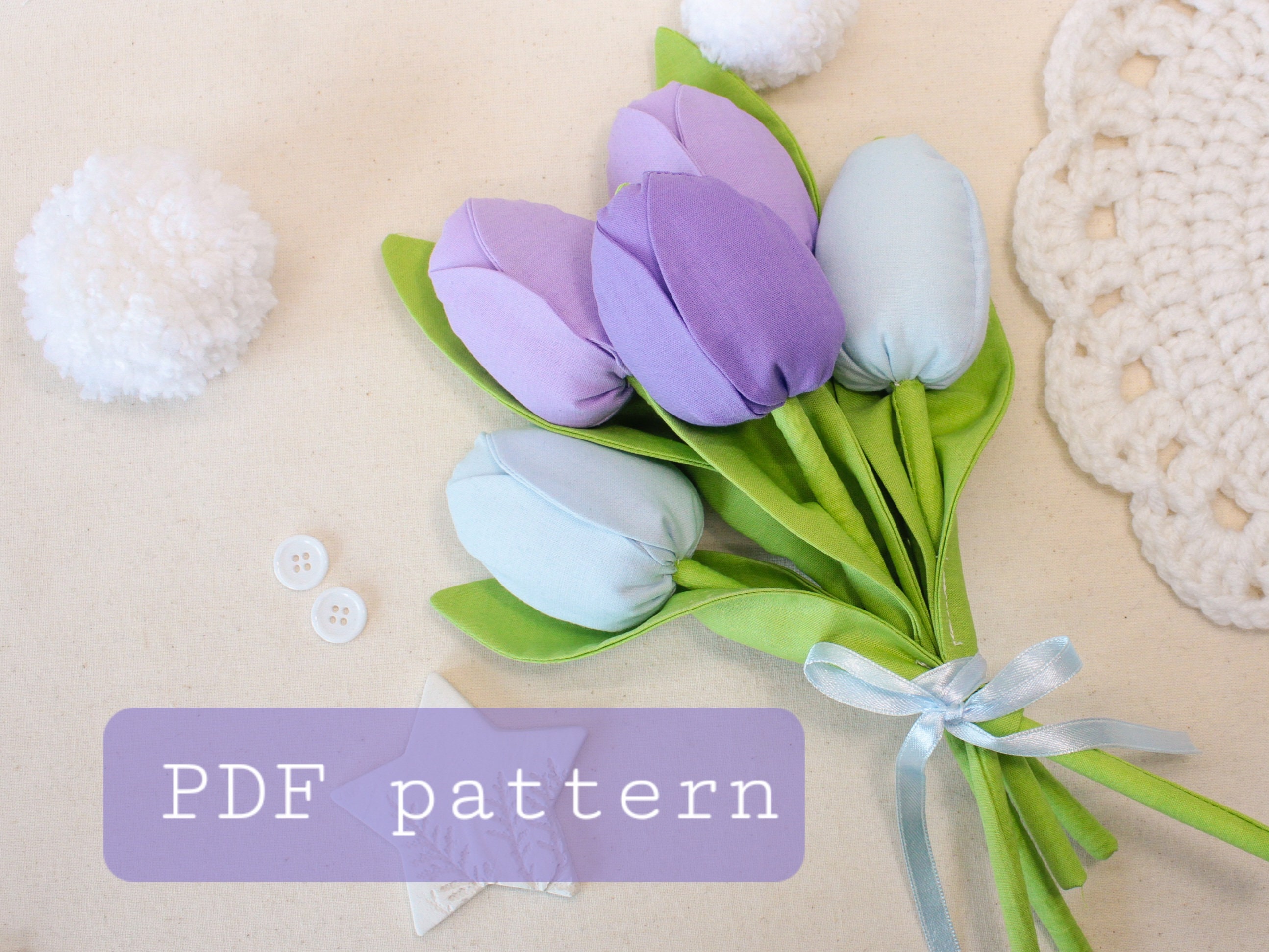 Fabric Tulip Sewing Pattern, DIY Flower Bouquet (PDF Pattern) - Etsy