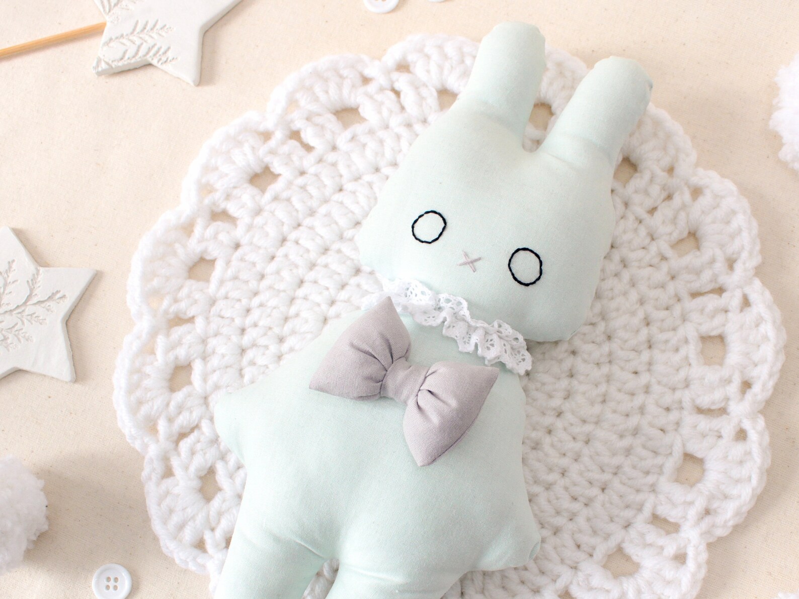 Pdf Pattern to Sew a Cute Bunny Doll for a Baby Boy, Gift for a Newborn ...