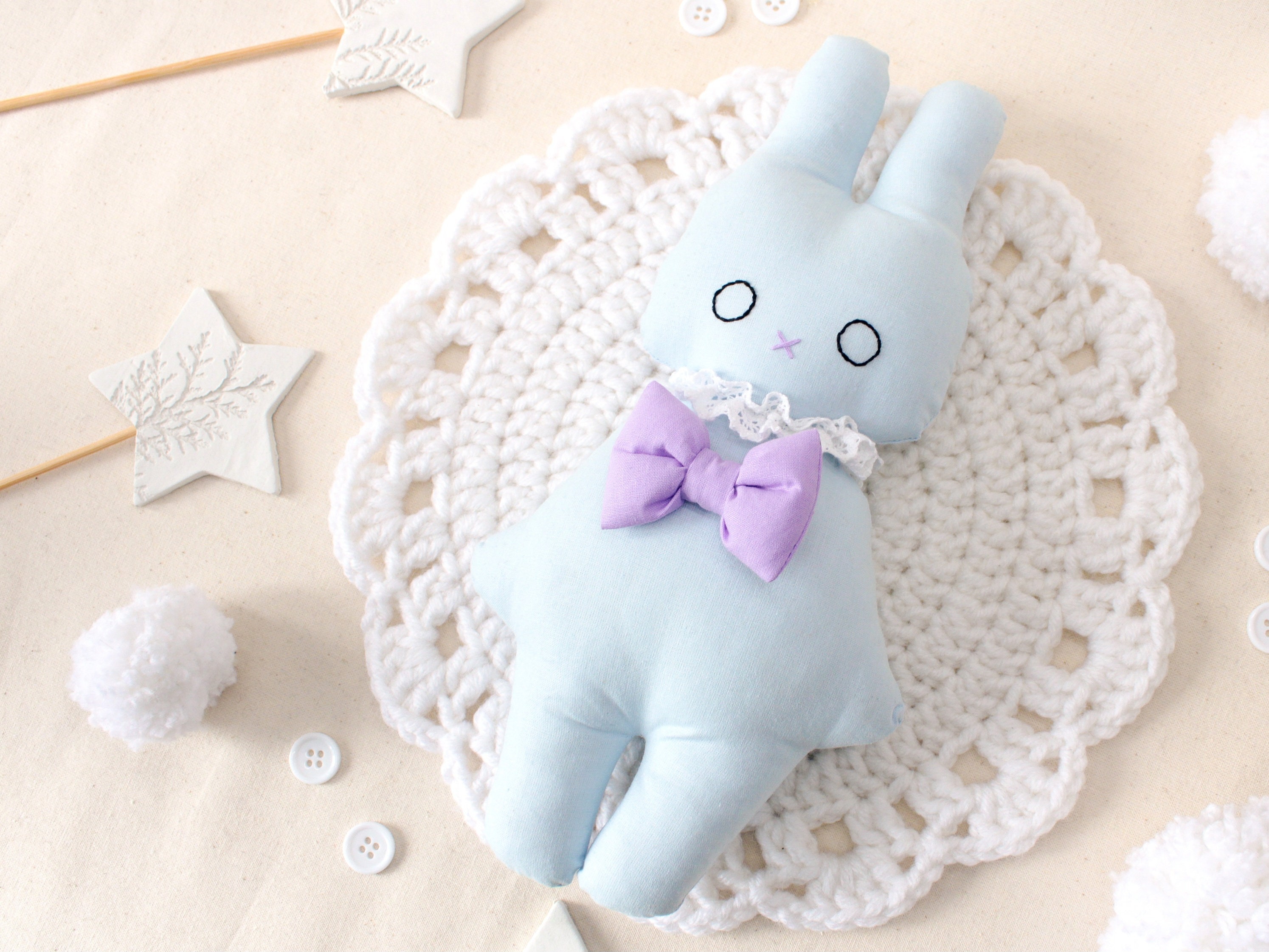 Pdf Pattern to Sew a Cute Bunny Doll for a Baby Boy, Gift for a Newborn ...