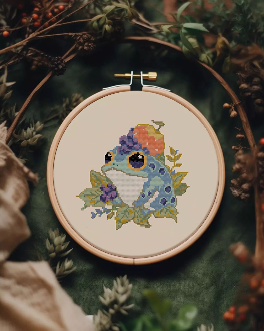 Cute Blue Frog Cross Stitch Pattern Designs Cute Animal Embroidery ...