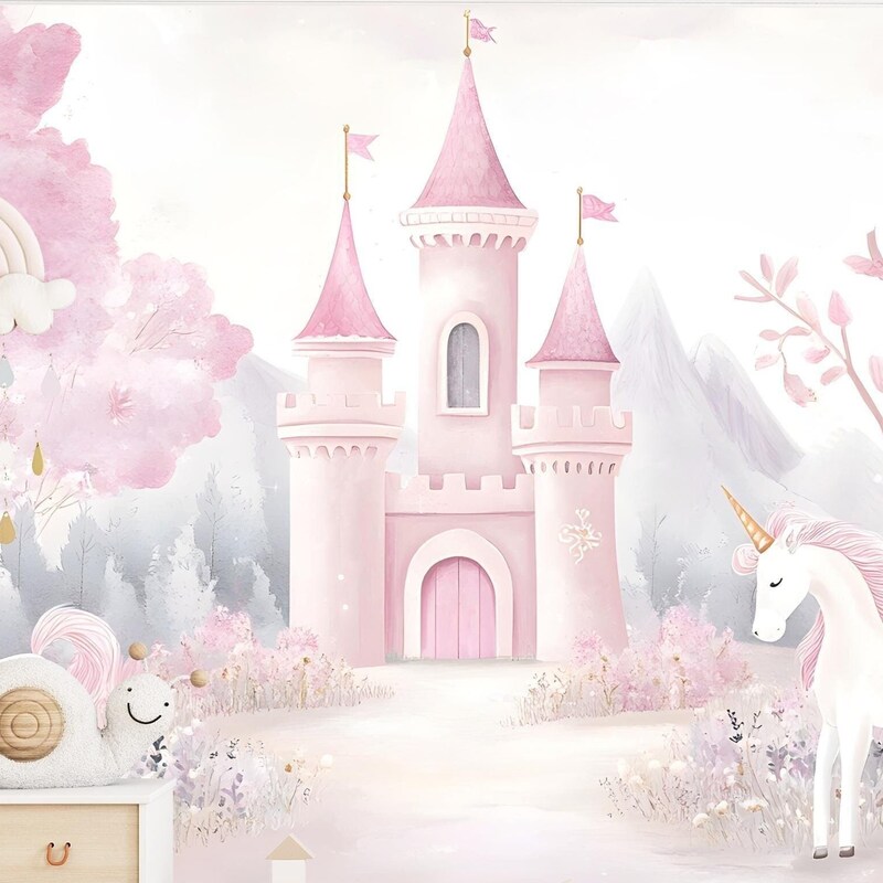 Castle Rainbow Wallpaper - Etsy UK