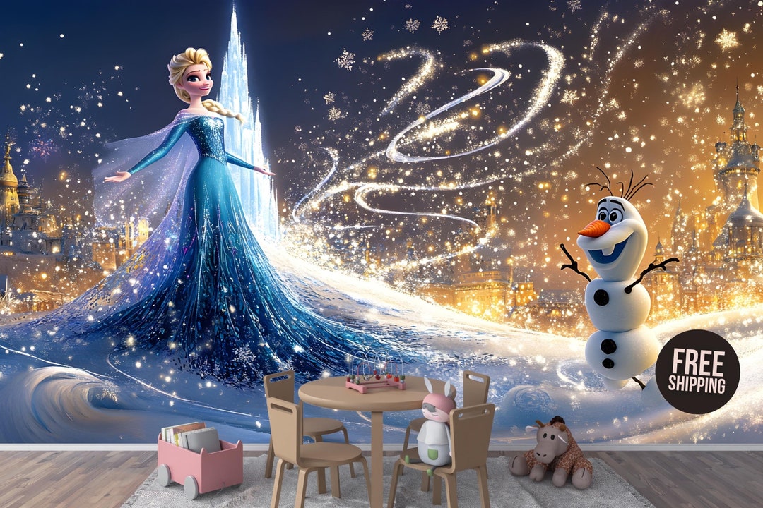 Nursery Fantasy Ice Princess Wallpaper Mural a Magical Winter Scene ...