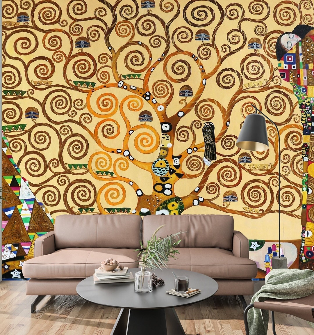 Gustav Klimt Tree of Life Peel and Stick Canvas Wallpaper Artistic ...