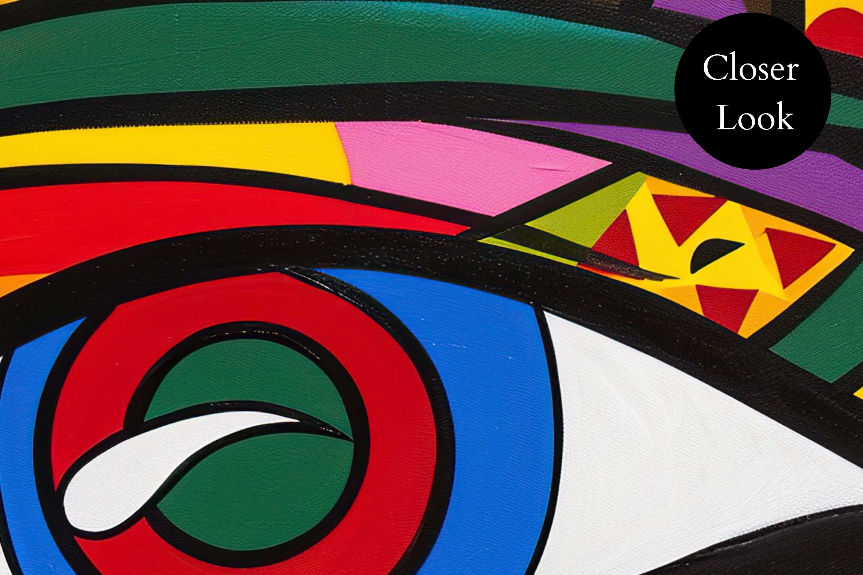 Cubist Eye Colorful Peel and Stick Mural in Egyptian Motifs, Removable ...