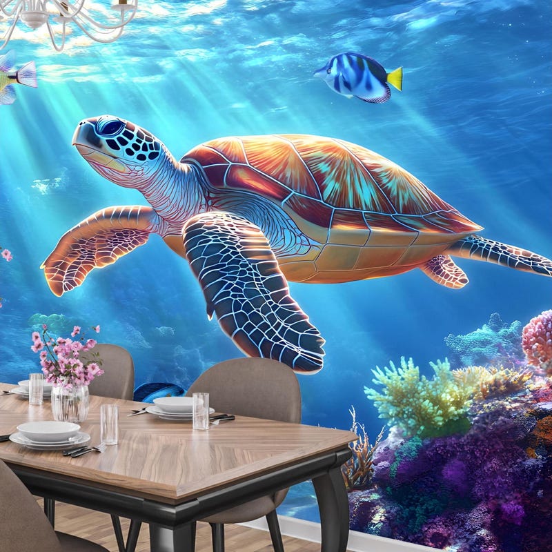 Sea Turtle Mural - Etsy