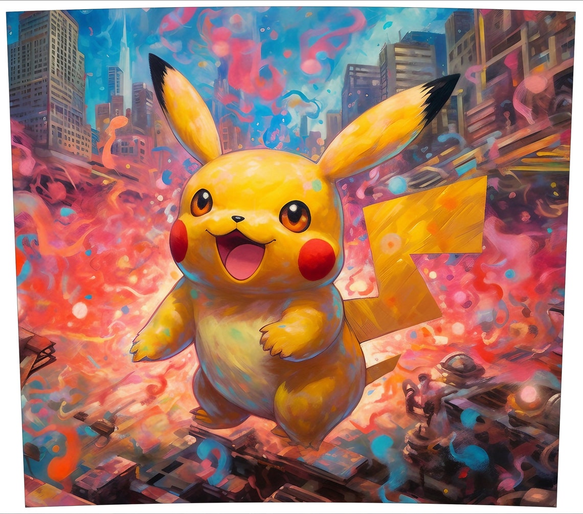 Pedro's Pikachu - 20 Oz Skinny Tumbler Sublimation Design, Straight and ...