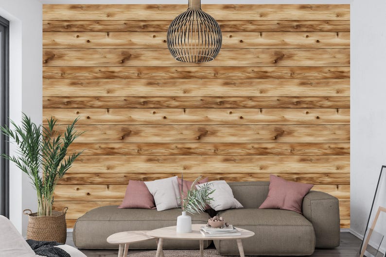 Rustic Wood Shiplap Panel Wallpaper – Removable Timeless Natural Style ...