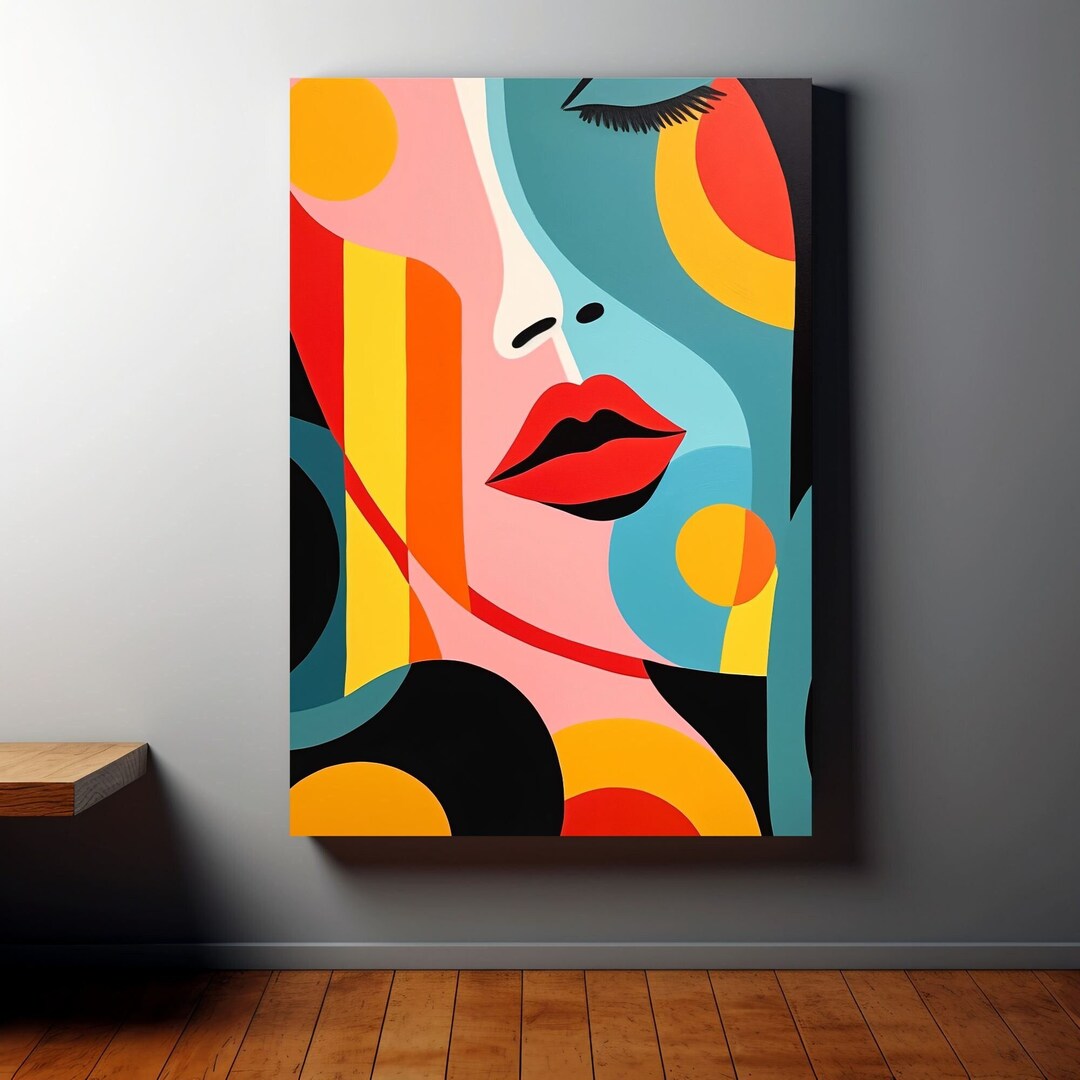 Modern Colorful Abstract Pop Art Canvas Wall Art - Vibrant Geometric ...