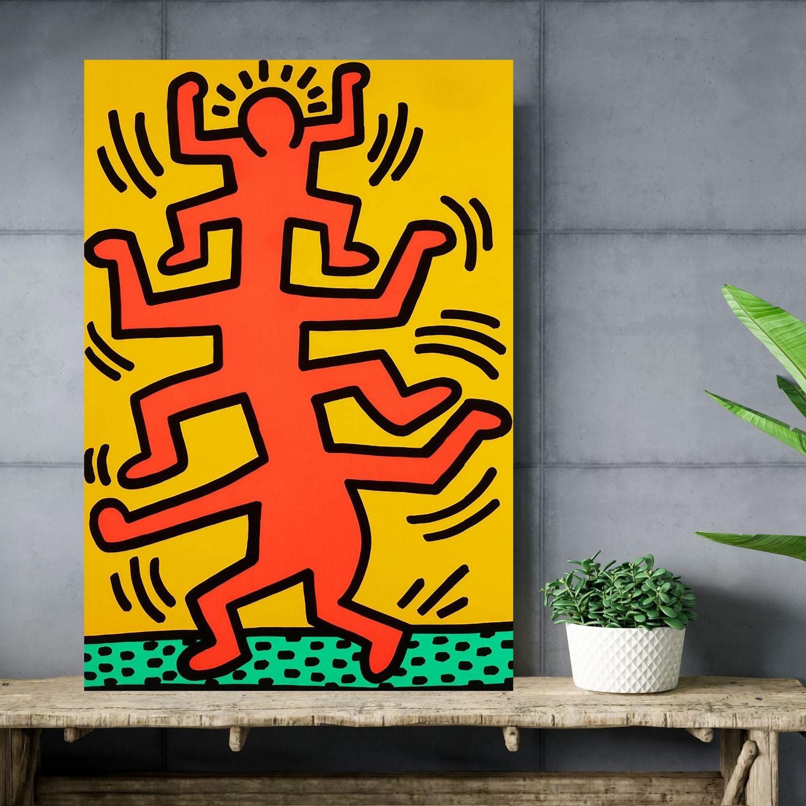 Keith Haring Growing Graphic Figure Art Energizing Contemporary Decor ...
