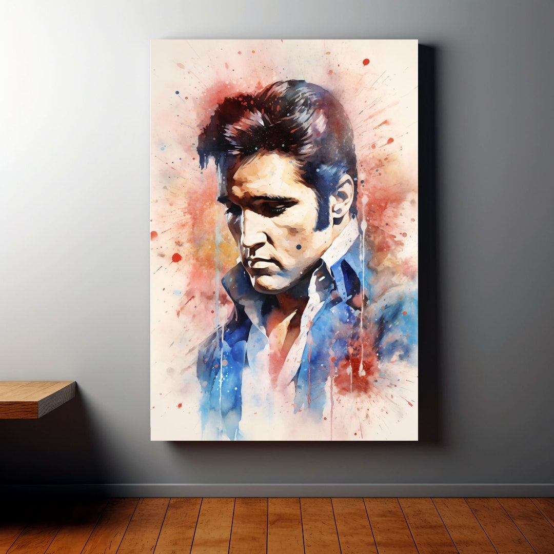 King of Rock and Roll Elvis Presley Print or Canvas Wall Art Print ...